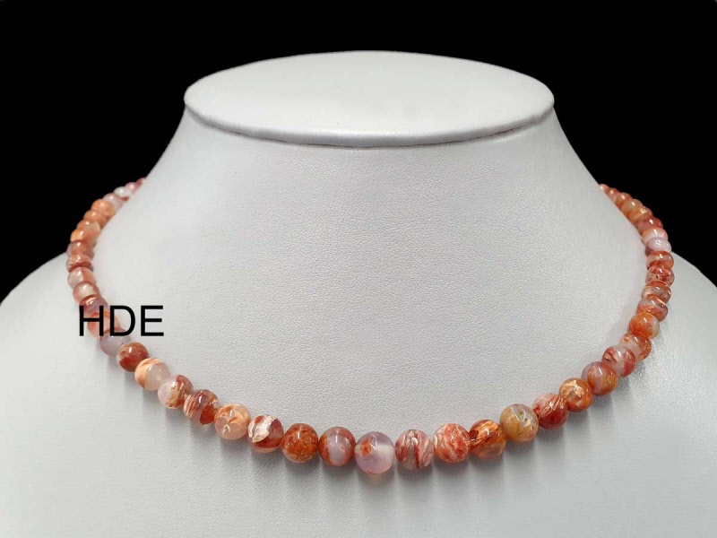 Howardite Rattlesnake Jasper Halskette Kugeln verlaufend ca 5 - 8 mm ...